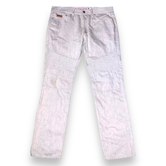 Jeans | Vintage Winchester Distressed Cotton Gray Wavy Biker Denim ...